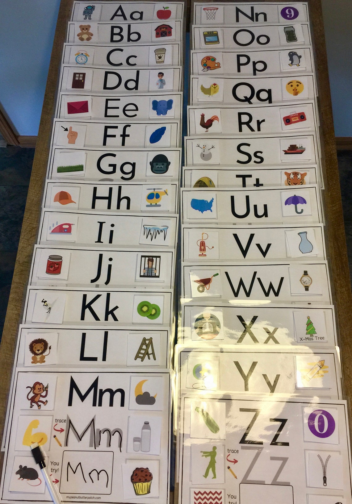 A to Z Alphabet Practice Cards Letter Tracing Letter | Etsy