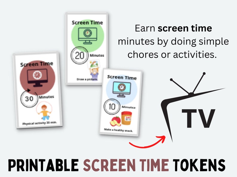 Kids Screen Time Tokens Instant Download - Etsy