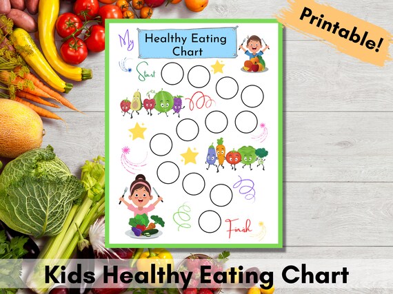 Kids Healthy Eating Chart Printable Instant Download - Etsy