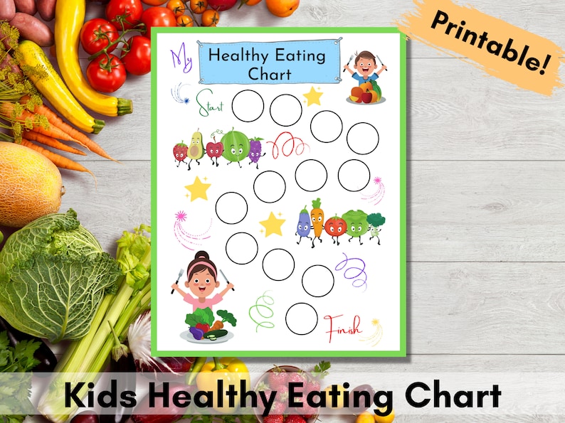 Kids Healthy Eating Chart | Printable | Instant Download - Etsy