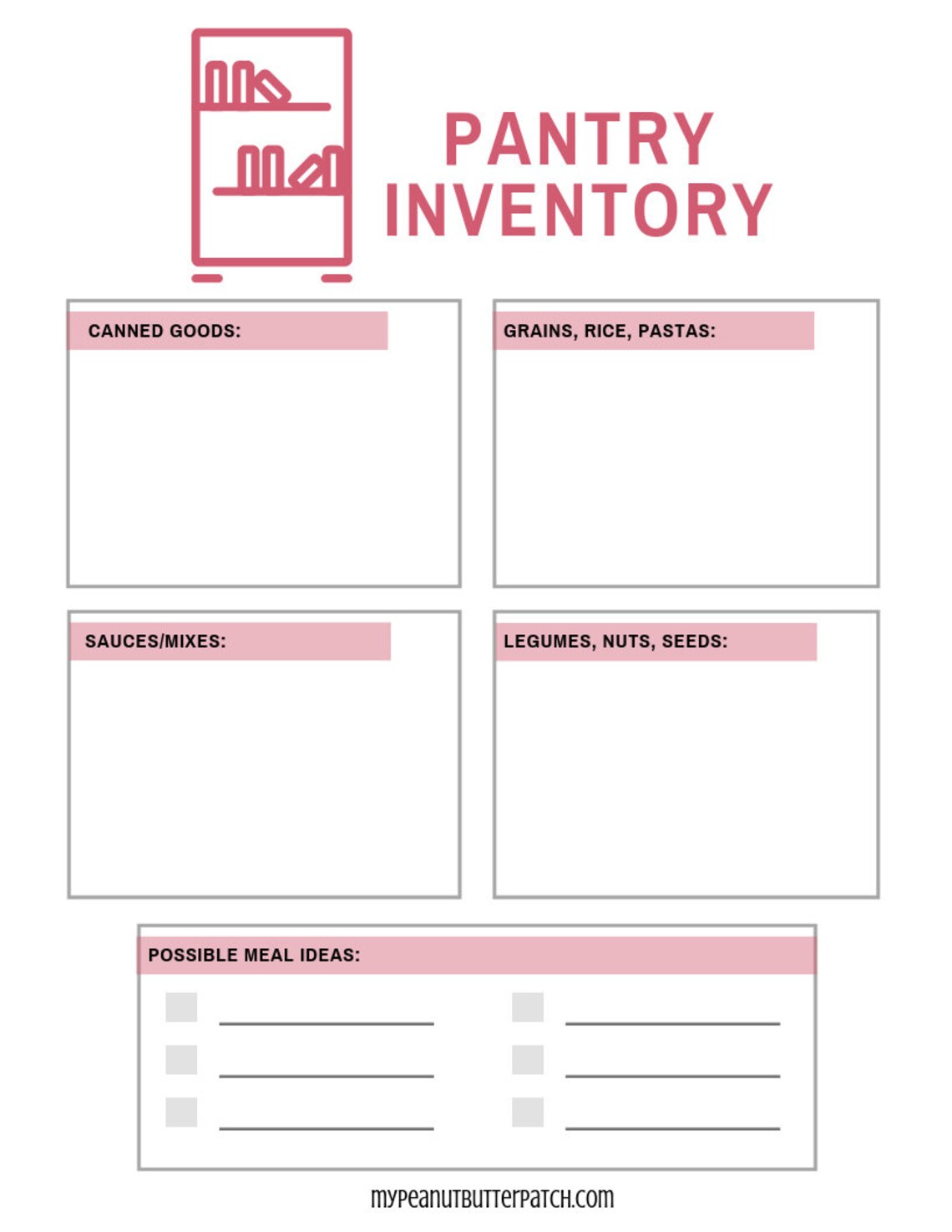 Kitchen Inventory Set Grocery List Printables - Etsy