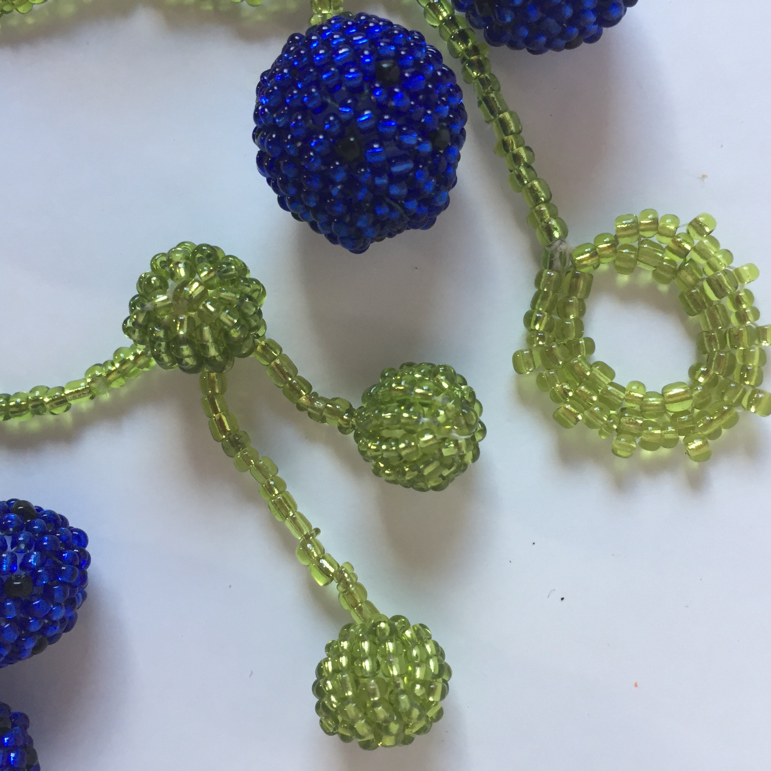 Retro Blueberry Theme Hand Crafted Glass Seed Bead Necklace - Etsy