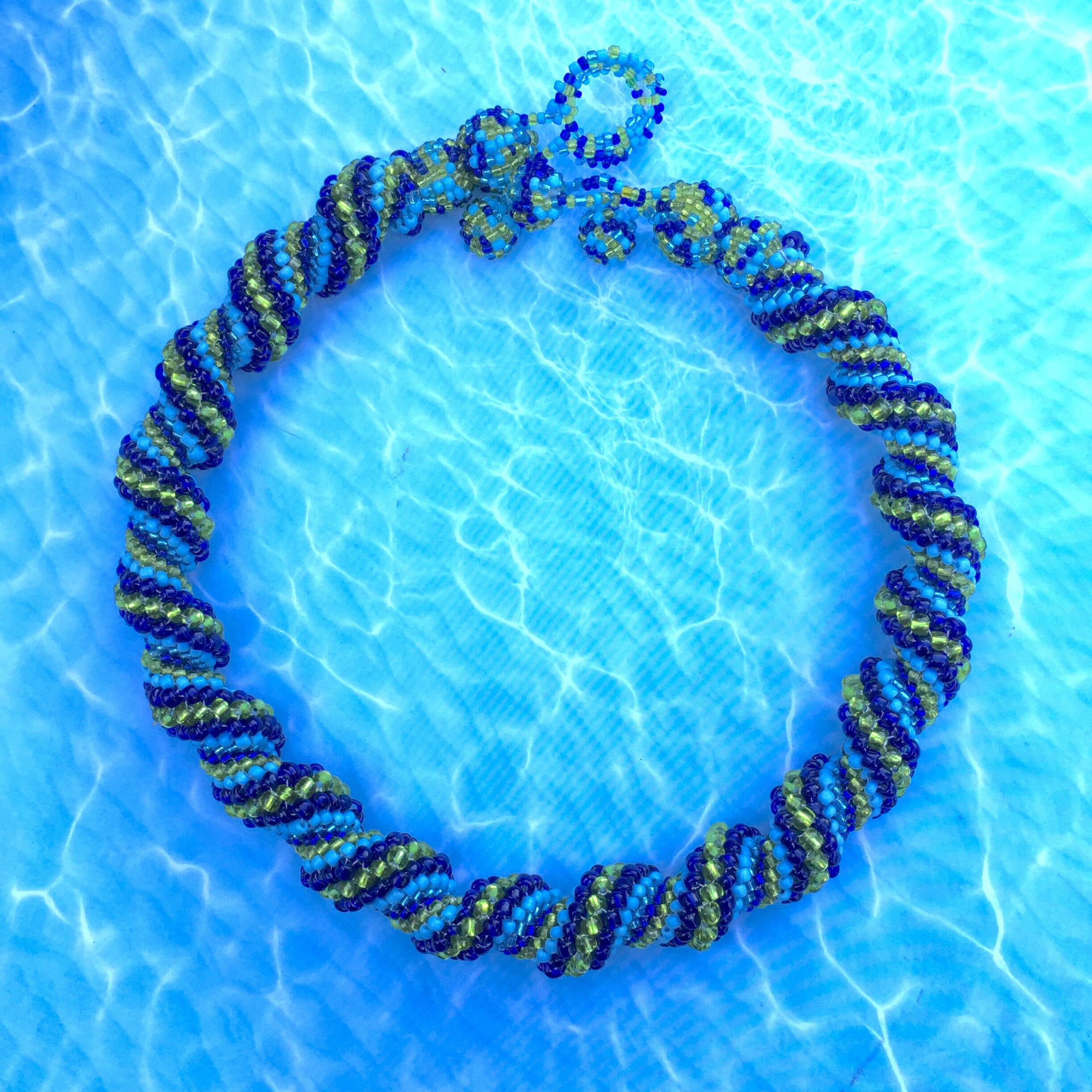 Nautical Theme Ndebele Stitch Statement Choker in Ocean Blue | Etsy