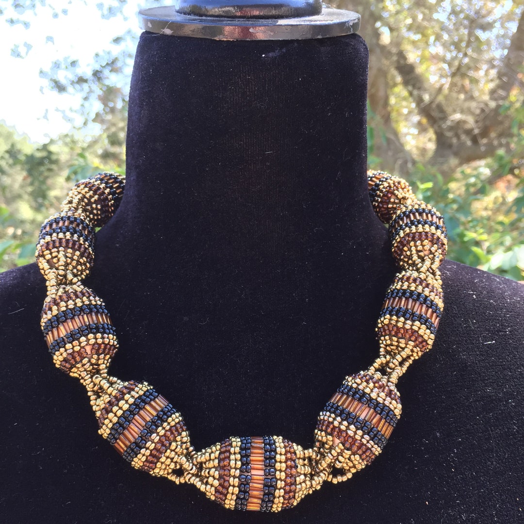 Modern Choker in Metallic Colors of Bronze and Copper A Mezuzah ...