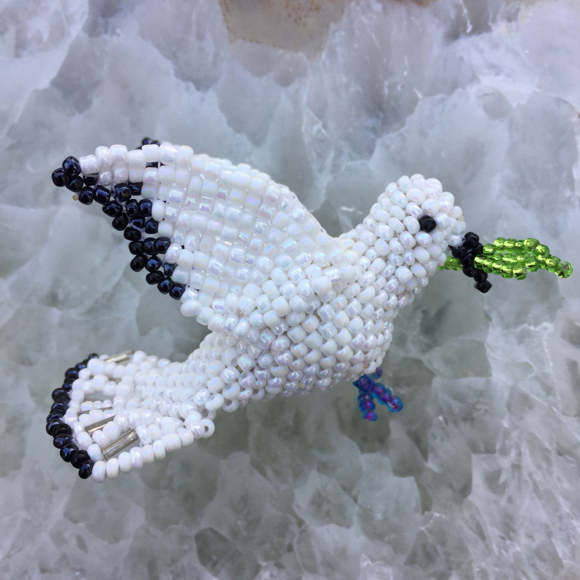 Peace Dove Brooch Handcrafted in Glass Seed Beads the Perfect Gift for ...