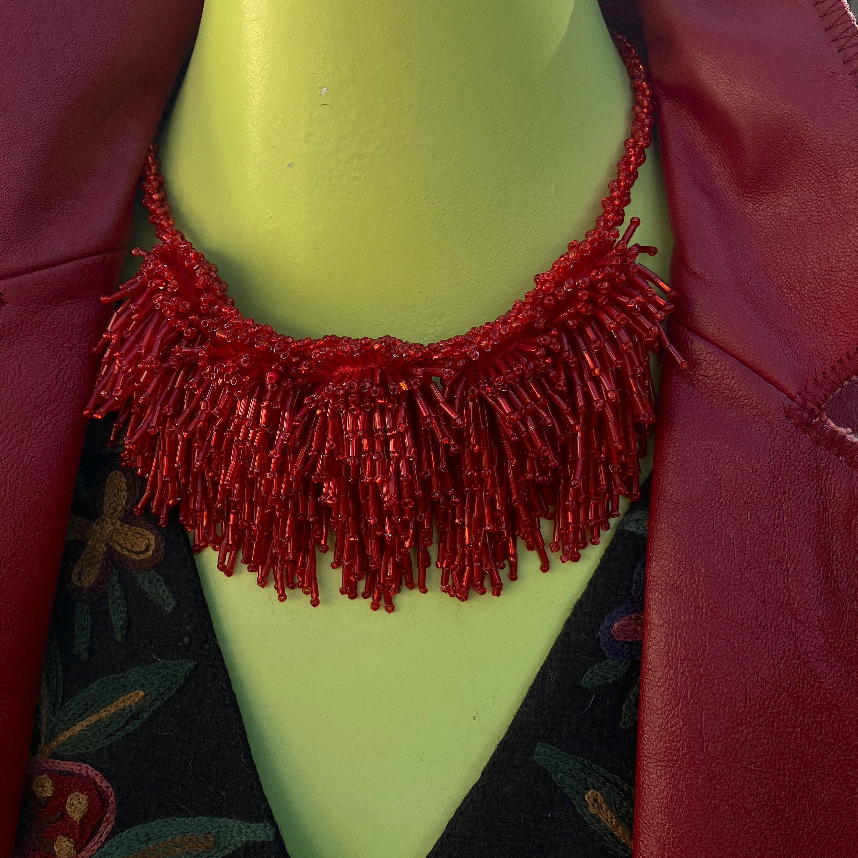 20s Flapper Fringe Choker: Eco-friendly Glass Bead Statement Necklace ...