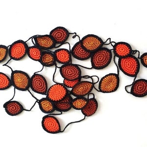 Autumn Crochet Leaf Garland and Statement Necklace Duo Purpose 8 Foot ...
