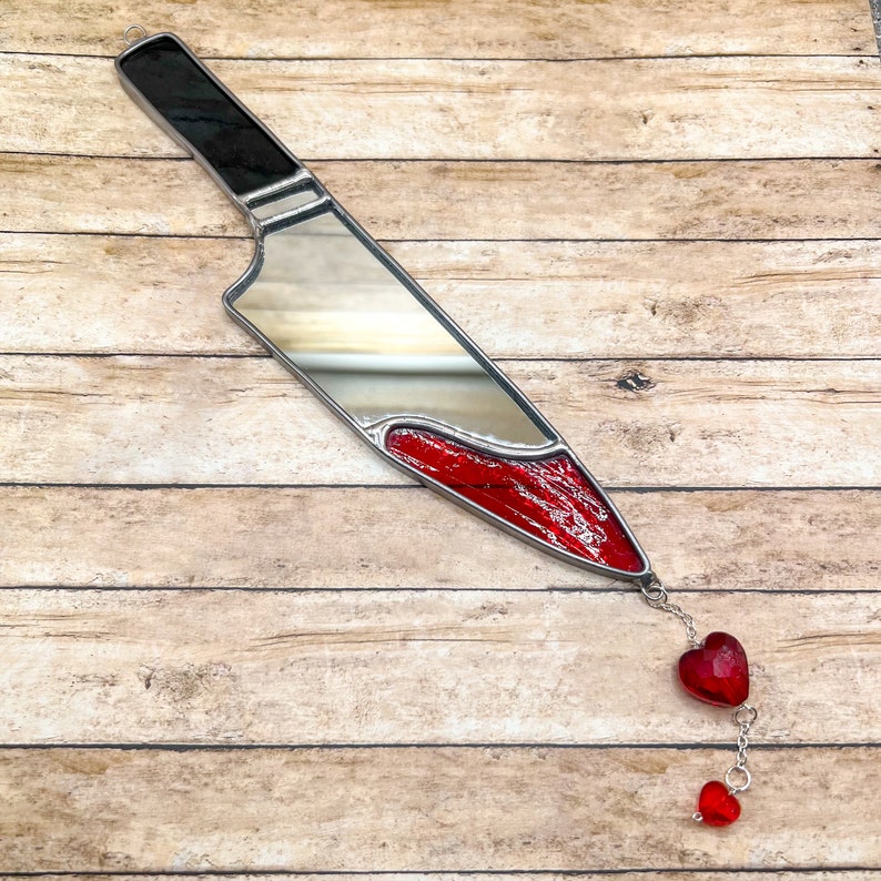 Handmade Stained Glass Spooky Knife Suncatcher - Etsy