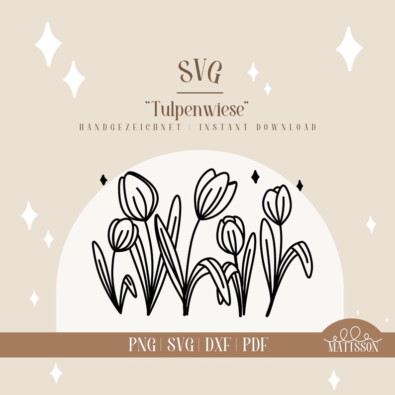 SVG Tulpenwiese Frühling Plotterdatei zum - Etsy.de