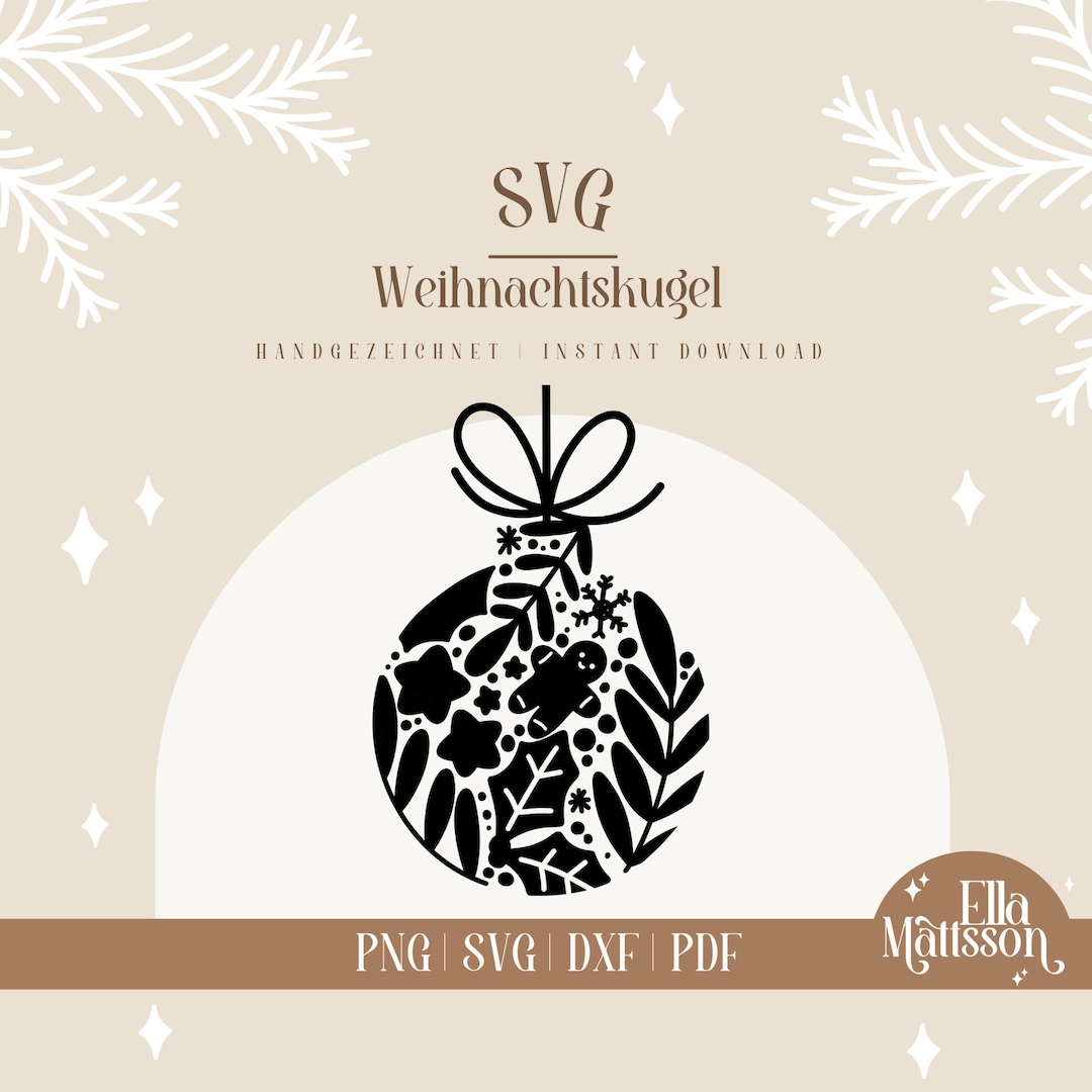 SVG Weihnachten Weihnachtskugel Plotterdatei für - Etsy.de