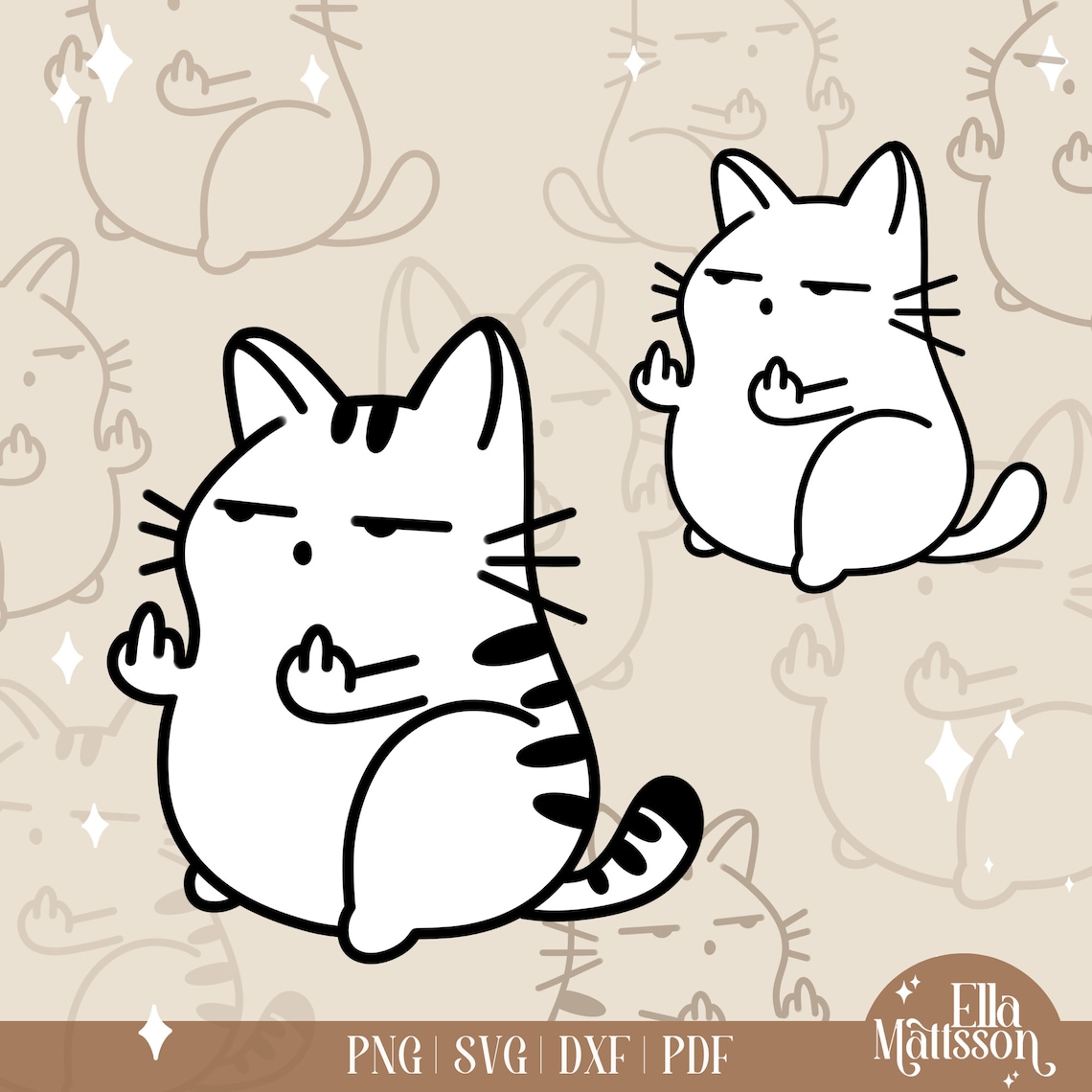 SVG Middlefinger Cat lustige Katze - Etsy.de