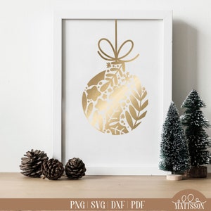 SVG Weihnachten Weihnachtskugel Plotterdatei für Winter und Weihnachtsdeko Zum Plotten und ...