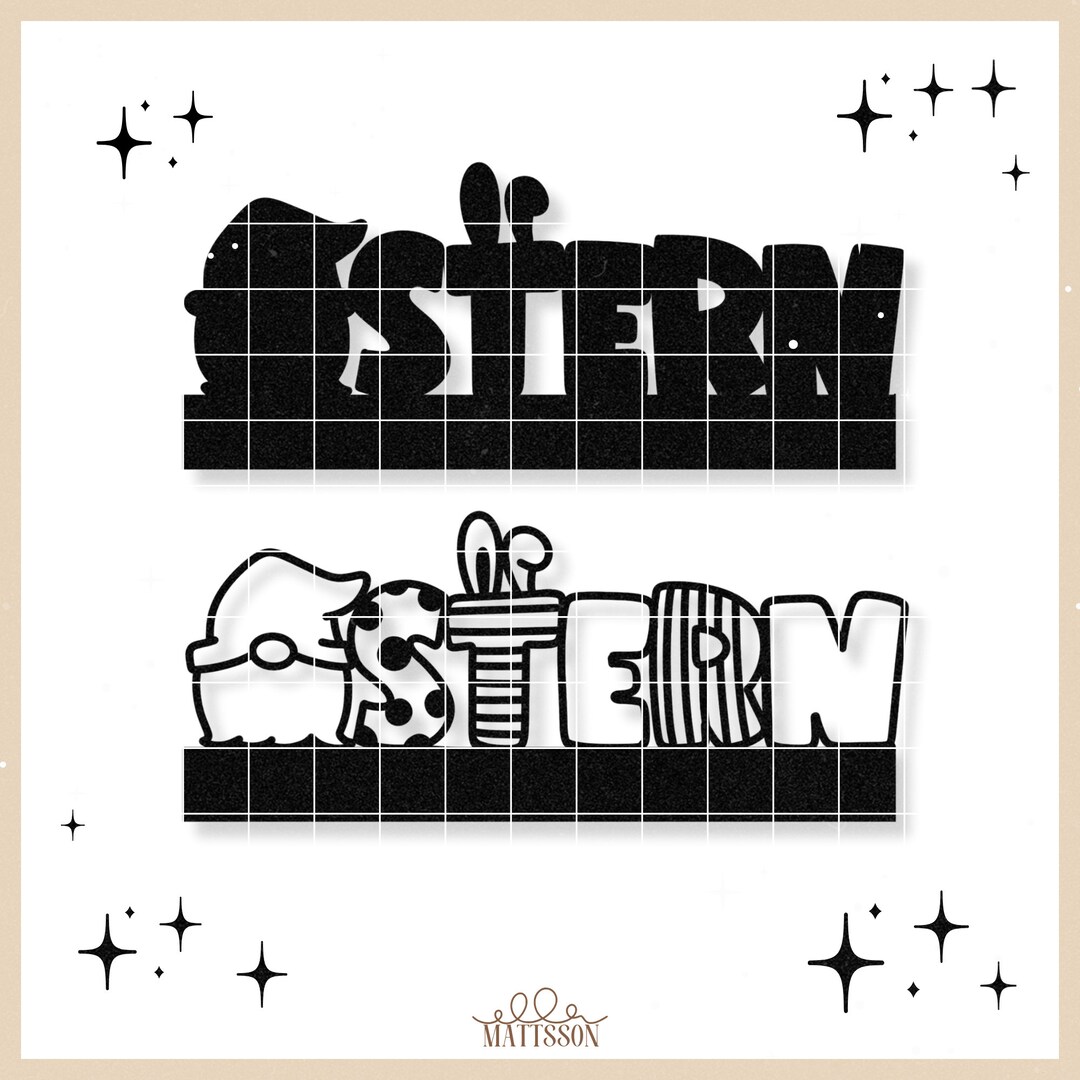 SVG easter Standee With Gnomes for Blocks Spring Plotter File for ...