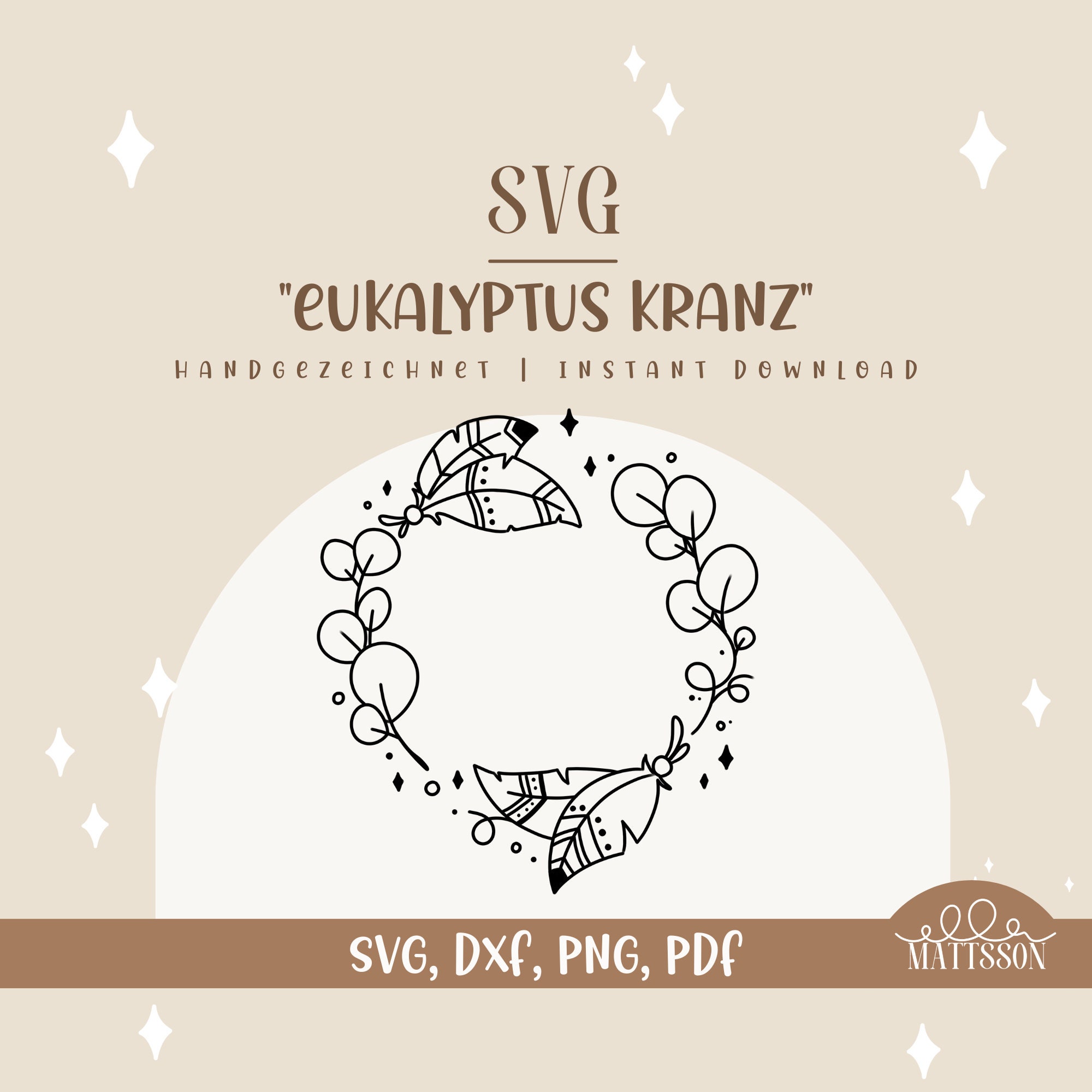 SVG eukalyptus Kranz Boho Plotterdatei Zum - Etsy Singapore