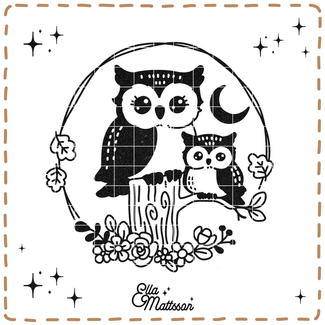 SVG Mama und Baby Eule Plotterdatei Ella Mattsson - Etsy.de