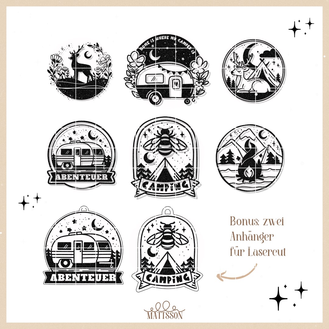 SVG Bundle campfire Love 6 SVG Plotter Files 2 Laser Cut Files Camping ...