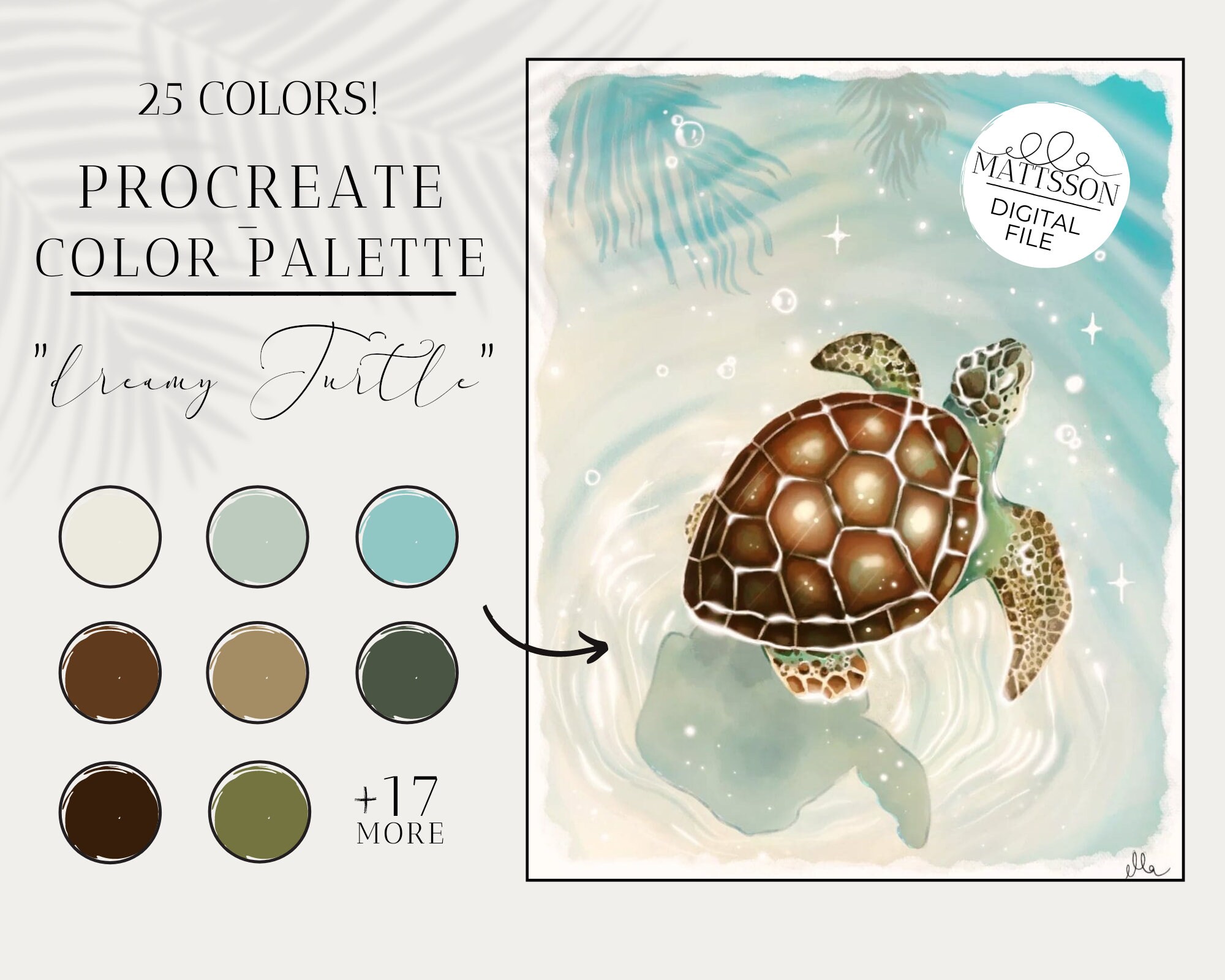 Procreate color Palette Swatches dreamy turtle - Etsy