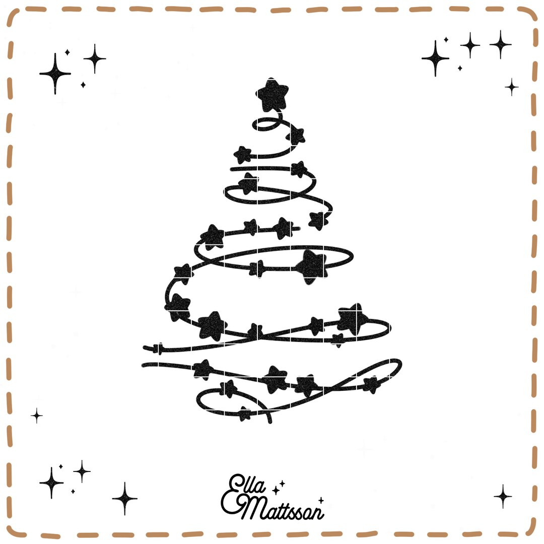 SVG Christmas filigree Christmas Tree With Stars Christmas Plotter File ...