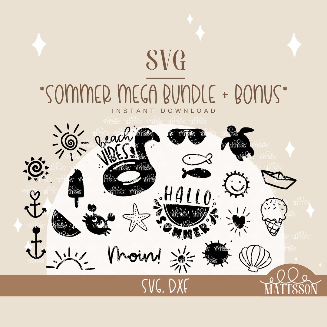 SVG summer Mega Bundle Summery Plotter Files for Plotting and Crafting ...