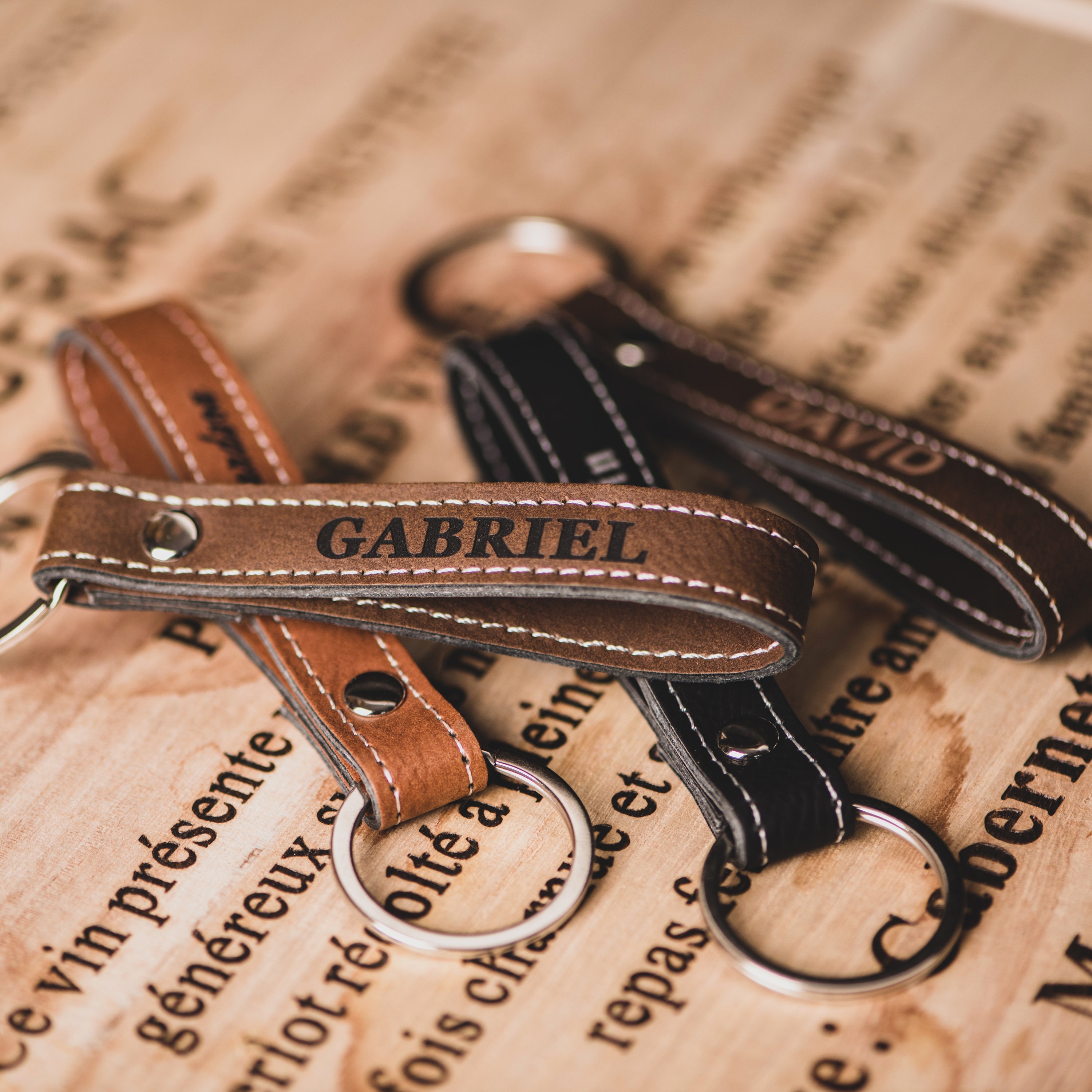Personalized Leather Keychain for Boyfriend, Unique Leather Gift for ...