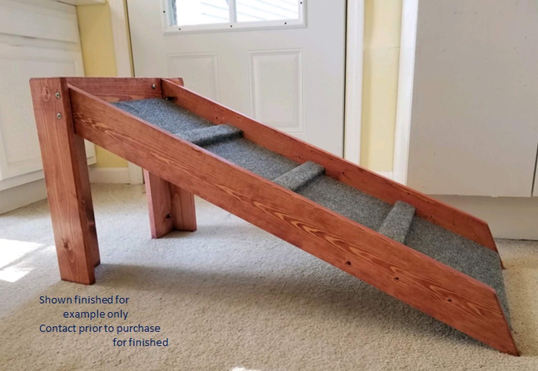 Unfinished Pet Ramp With Slats for Traction Wood Dog Ramp Pet Furniture ...
