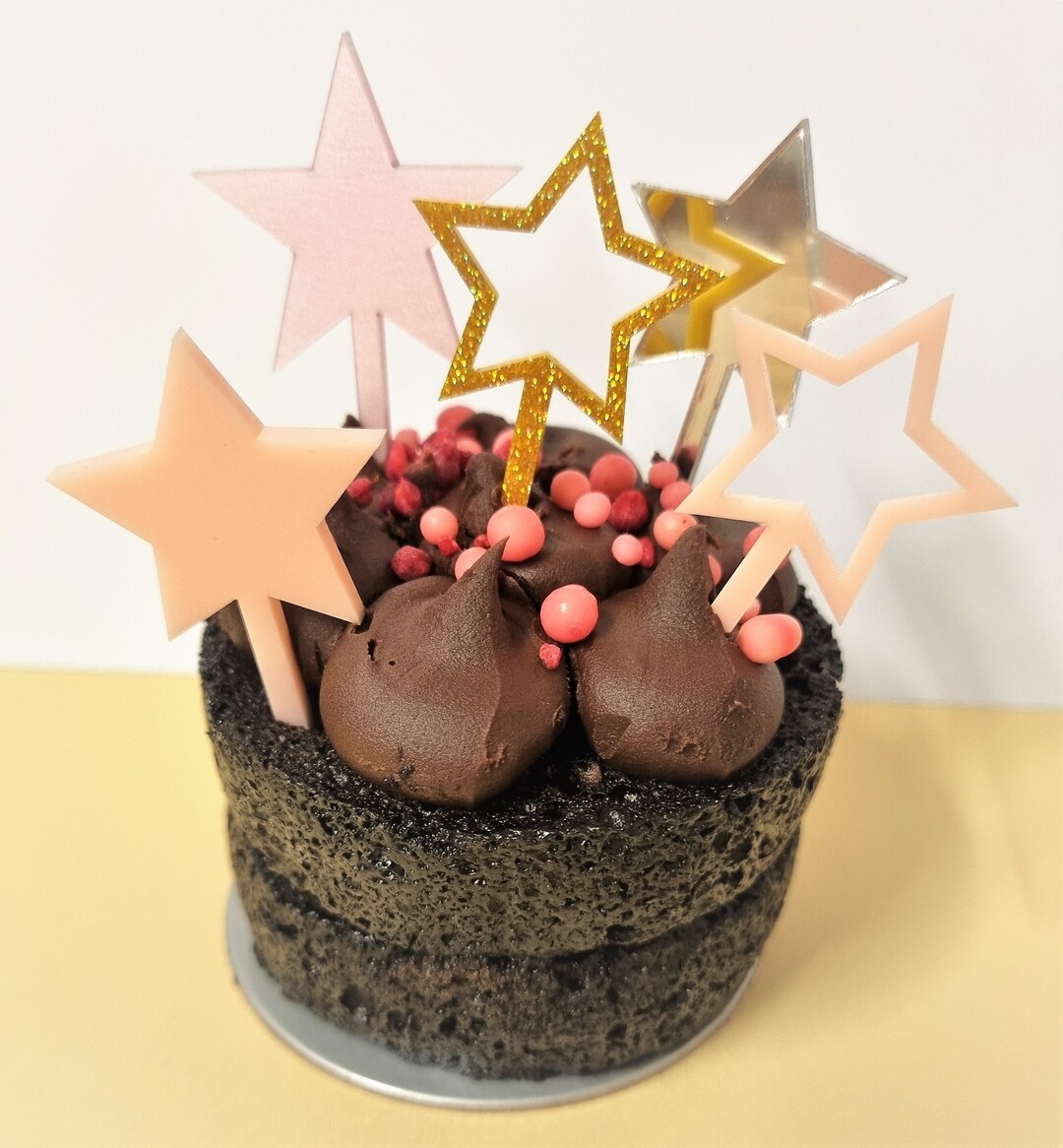 Stars Acrylic Cupcake Toppers - Etsy