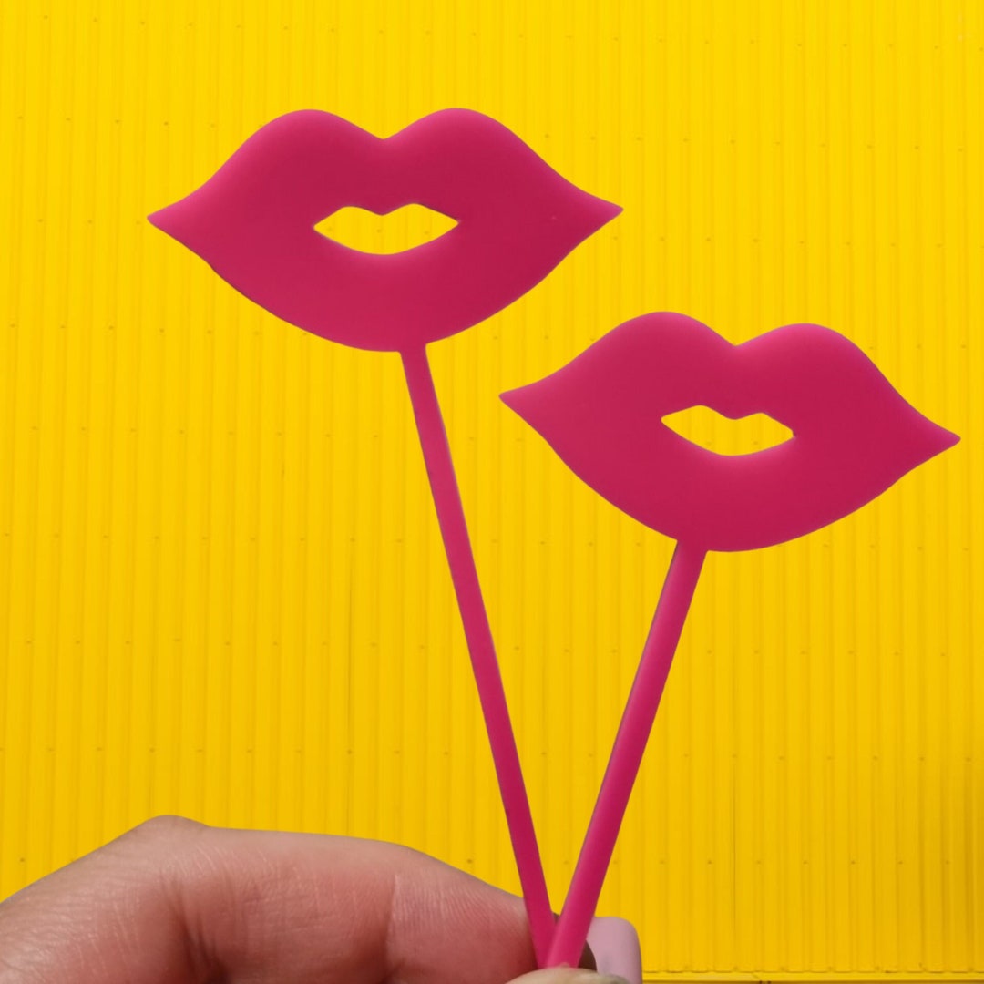 Lips Kiss Cocktail Stirrer Drink Swizzle Mocktail Highball Love ...