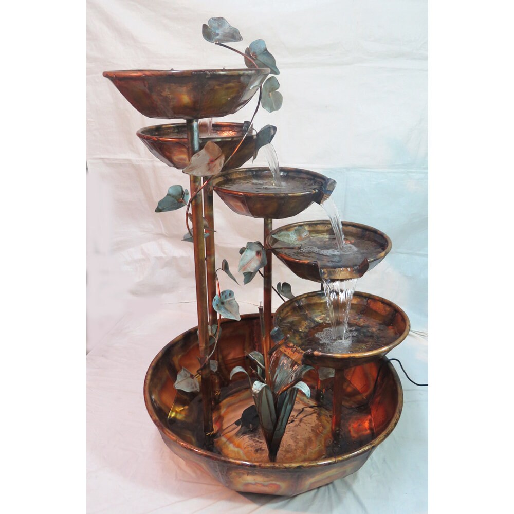 Copper Water Fountain 5 Foot 5-bowl Waterfall - Etsy