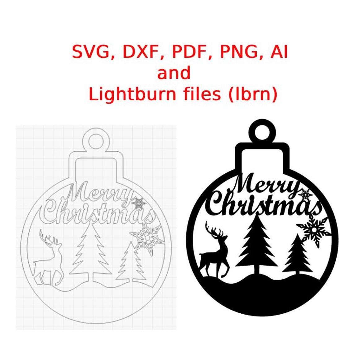 Christmas Ornament Digital Vector Files, Ready to Be Cut for CNC and ...