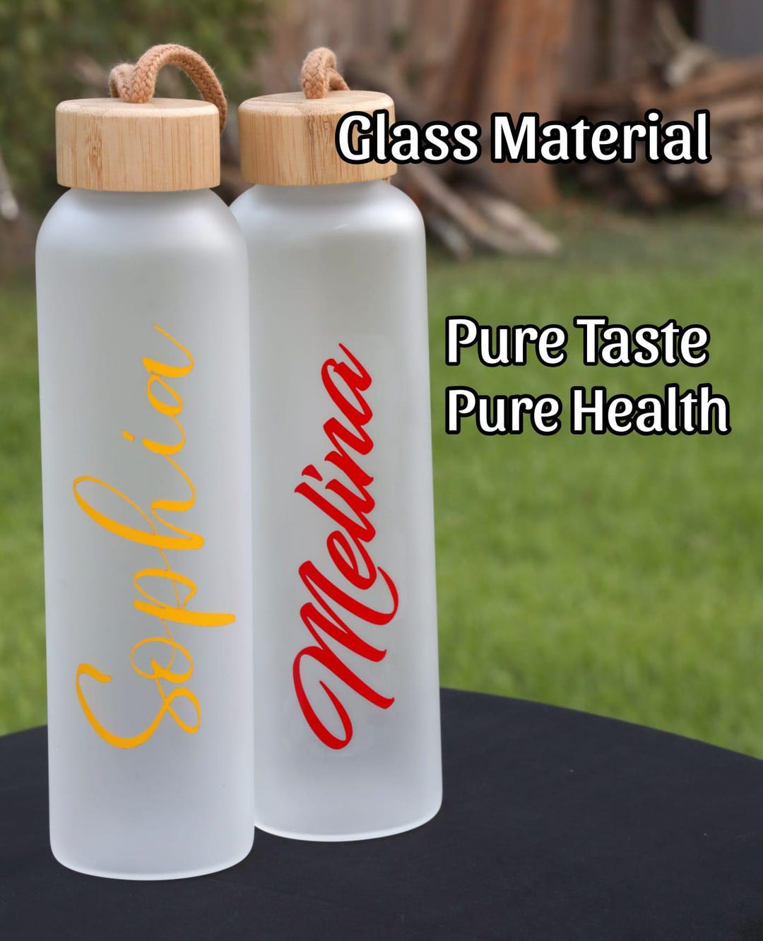 Personalized Water Glass Bottle, Premium Water Bottle, Healthy Water ...