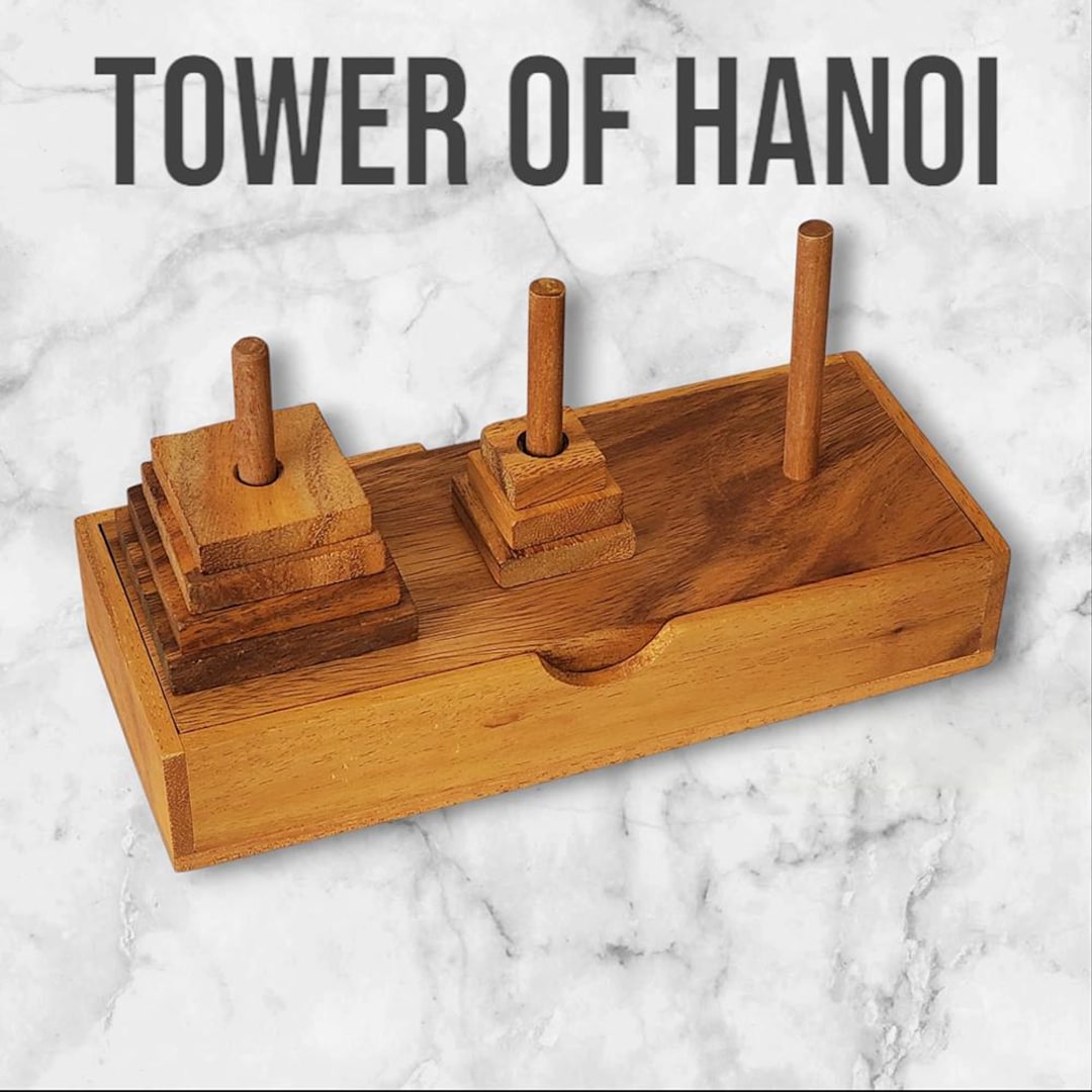 Customizable Tower of Hanoi Puzzle - Personalized Wooden Brain Teaser ...
