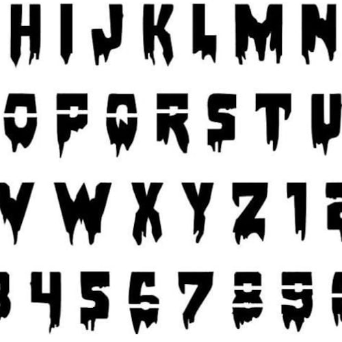 DRIPPING BLOOD Alphabet Stencil 1 Inch Vampire Font Set - Etsy