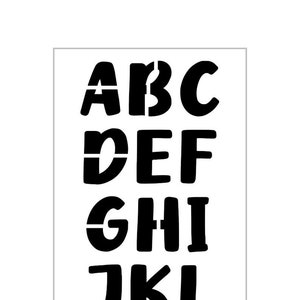 THICK MARKER Alphabet Stencil 2 Inch Bulky Painted Script Font Letters ...