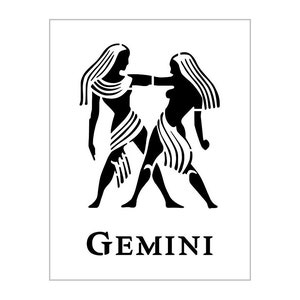 GEMINI Stencil Zodiac Sign Astrology Horoscope Reusable Plastic Sheet ...