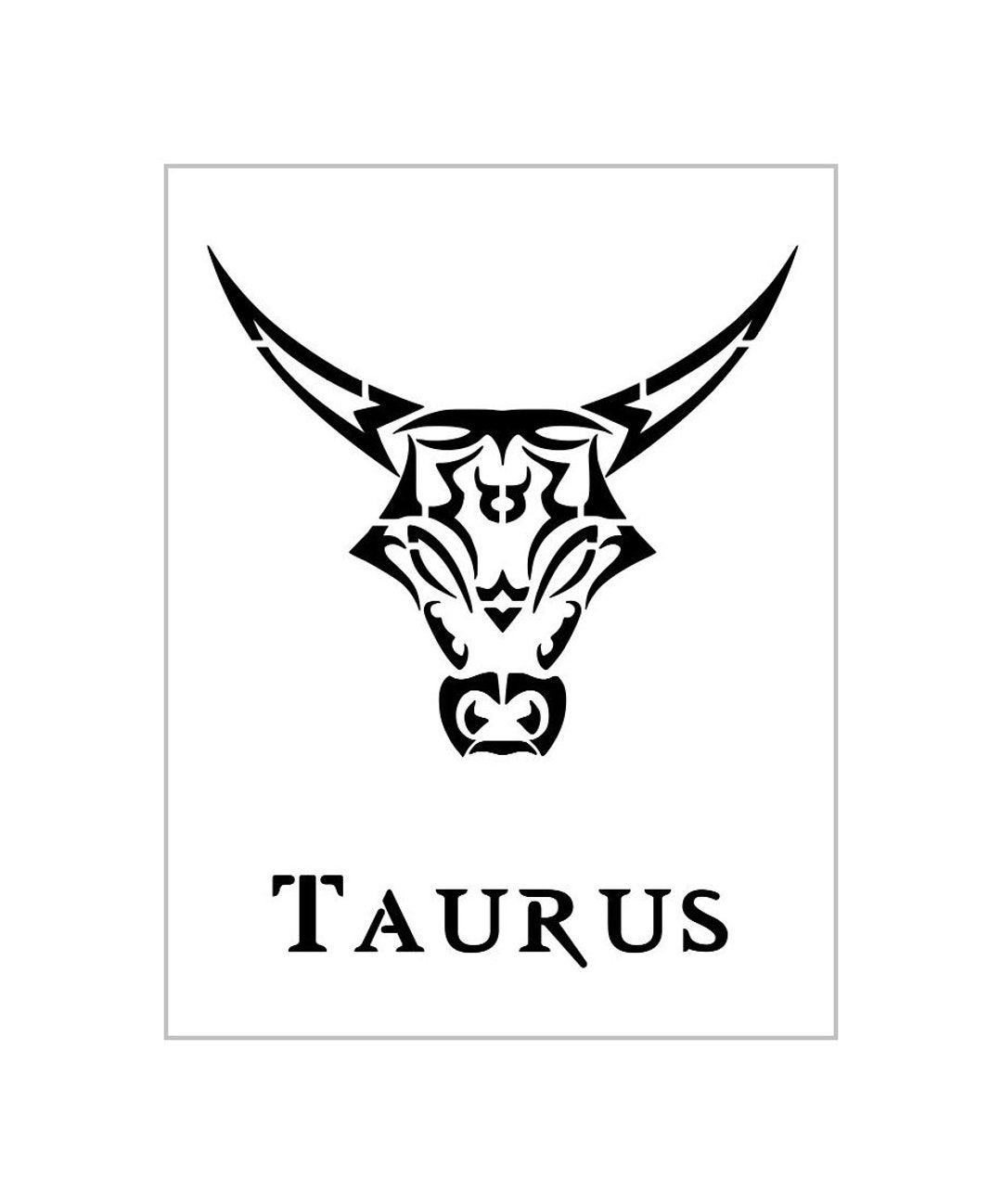 TAURUS Stencil Zodiac Sign Astrology Horoscope Bull Reusable Plastic ...
