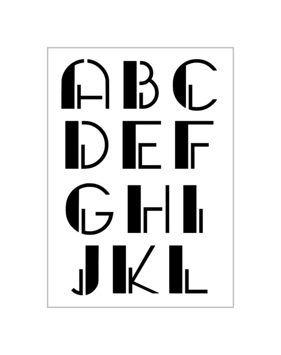 ART DECO 20s Alphabet Stencil 2 Inch 1920's Vintage Font - Etsy