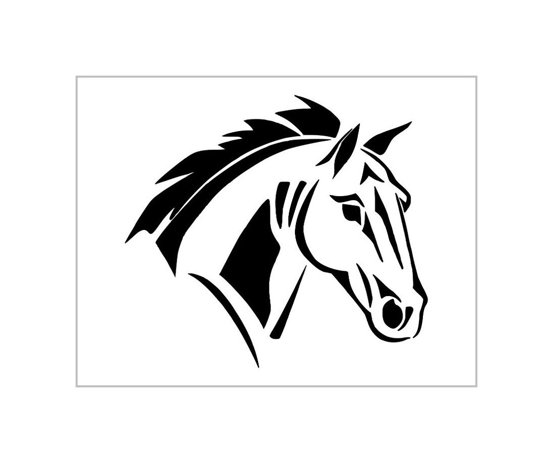 Horse Face Stencil Stallion Mare Colt Side Head Profile Reusable Sheet ...