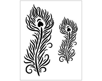 Feather Pen Stencil, Reusable Feather Pen Stencil, Art Stencil, DIY ...
