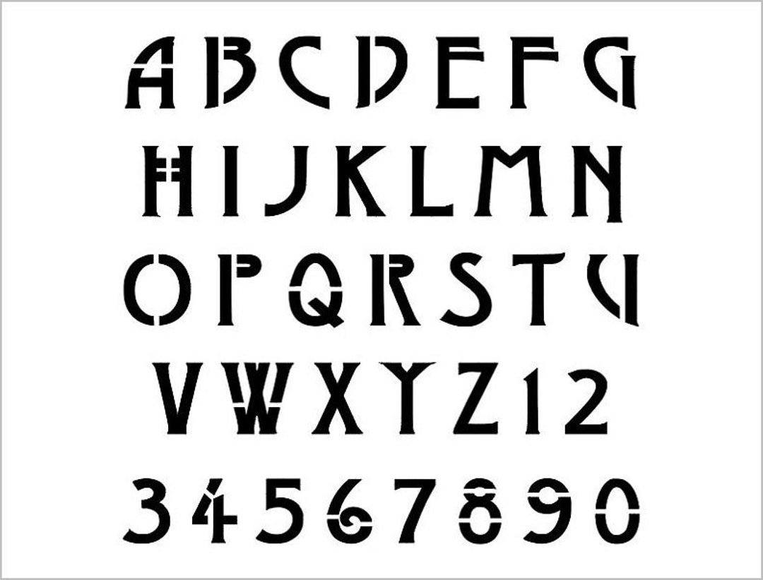ART MOVEMENT Alphabet Stencil 1 Inch Fancy German Font Set - Etsy