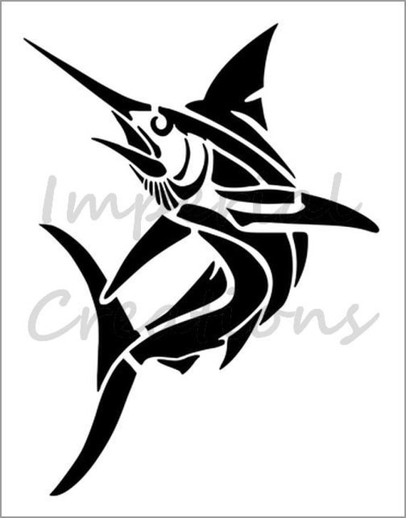 Swordfish Stencil Fishing Fisherman Big Fish Reusable Sheet | Etsy