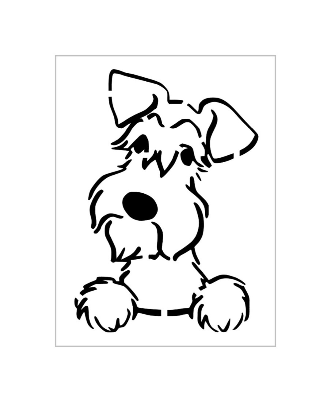 Miniature Schnauzer Stencil Floppy Ears Dog Breed Face Reusable Sheet ...