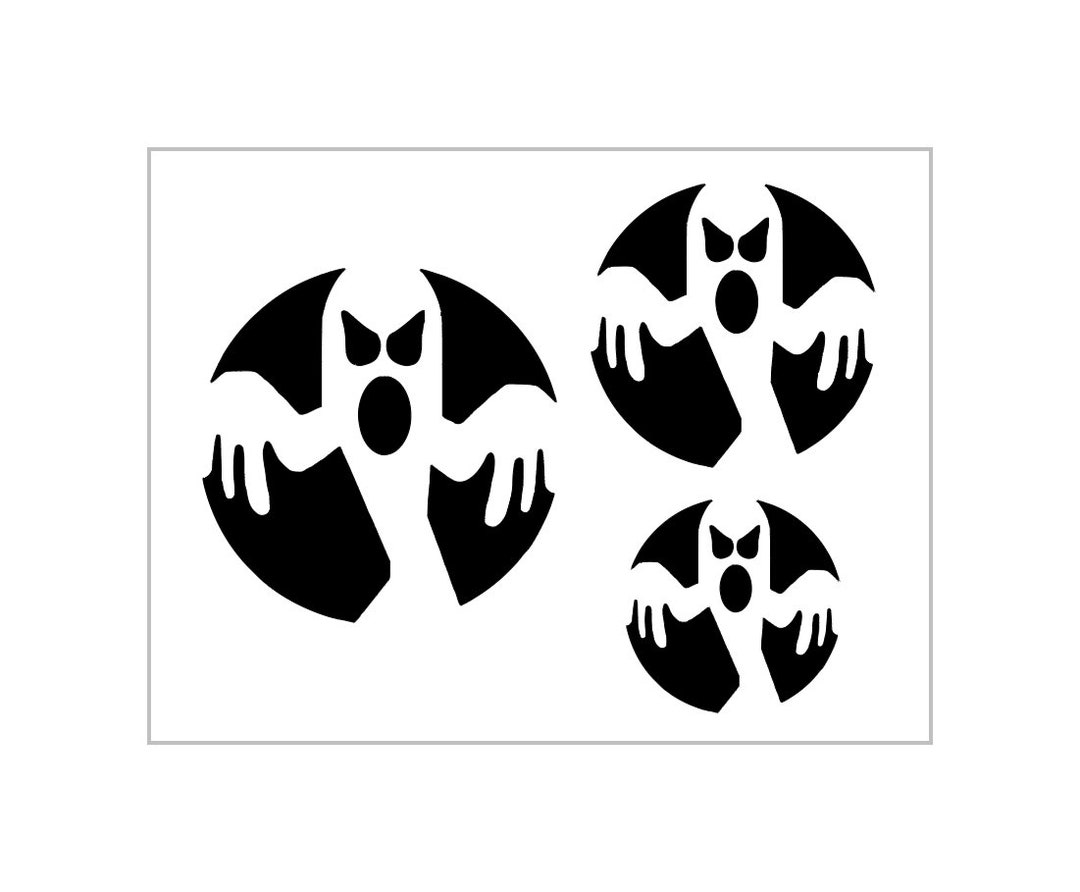 Creepy Evil Ghost Stencil 3 Sizes Halloween Scary Goblin Monster ...