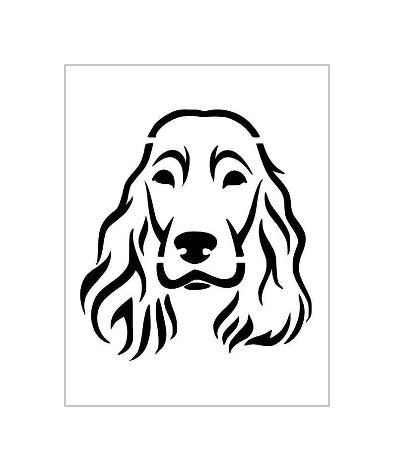 Cocker Spaniel Stencil Springer Dog Breed Face Head Reusable Sheet S138 ...