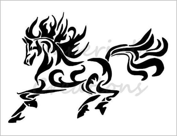 Running Horse 2 Stencil Detailed Stallion Mare Colt Reusable - Etsy