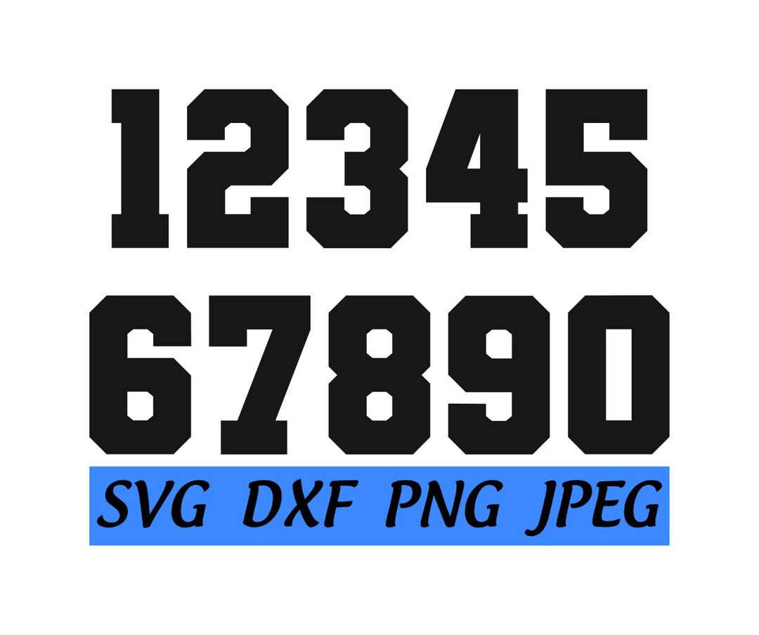 Team Spirit Varsity Numbers SVG Bundle, Sport School Font Address Phone ...