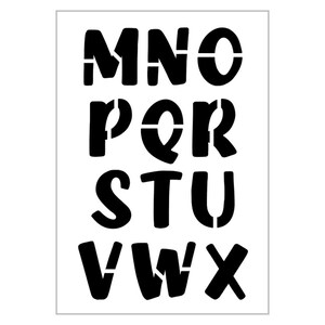 THICK MARKER Alphabet Stencil 2 Inch Bulky Painted Script Font Letters ...
