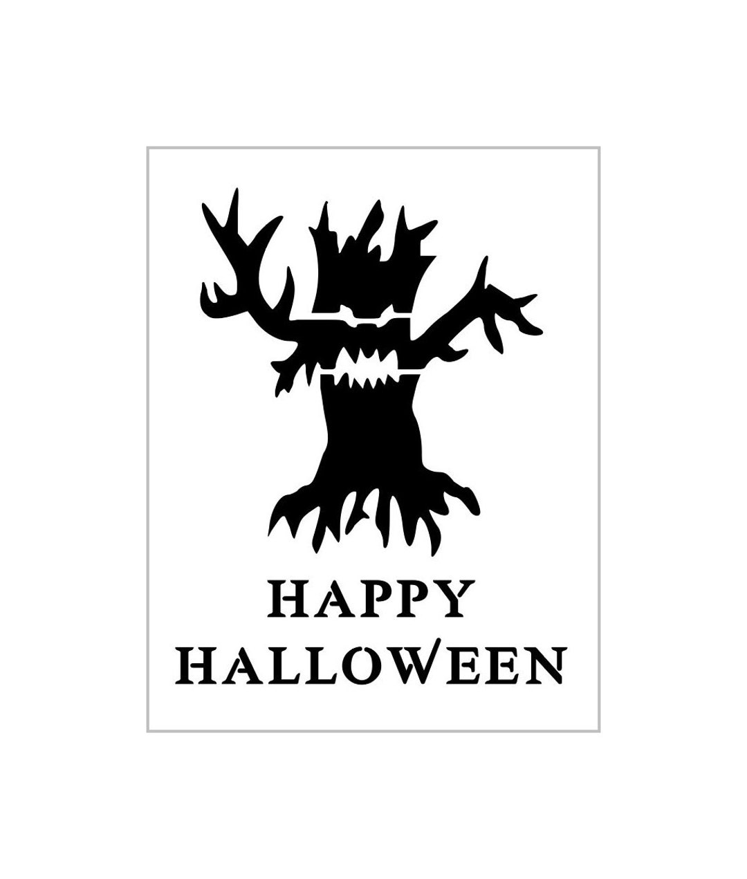 SCARY TREE Stencil Haunted Dead Halloween Plastic Sheet S198 - Etsy