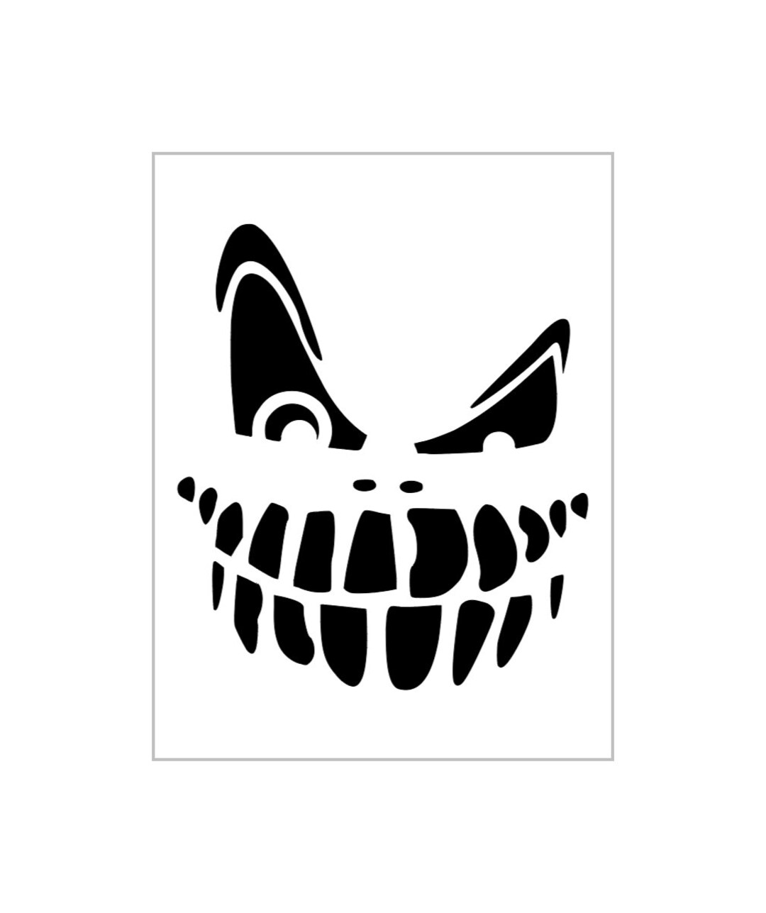 Evil Smile Ghost Stencil Halloween Scary Creepy Monster Pumpkin Carving ...