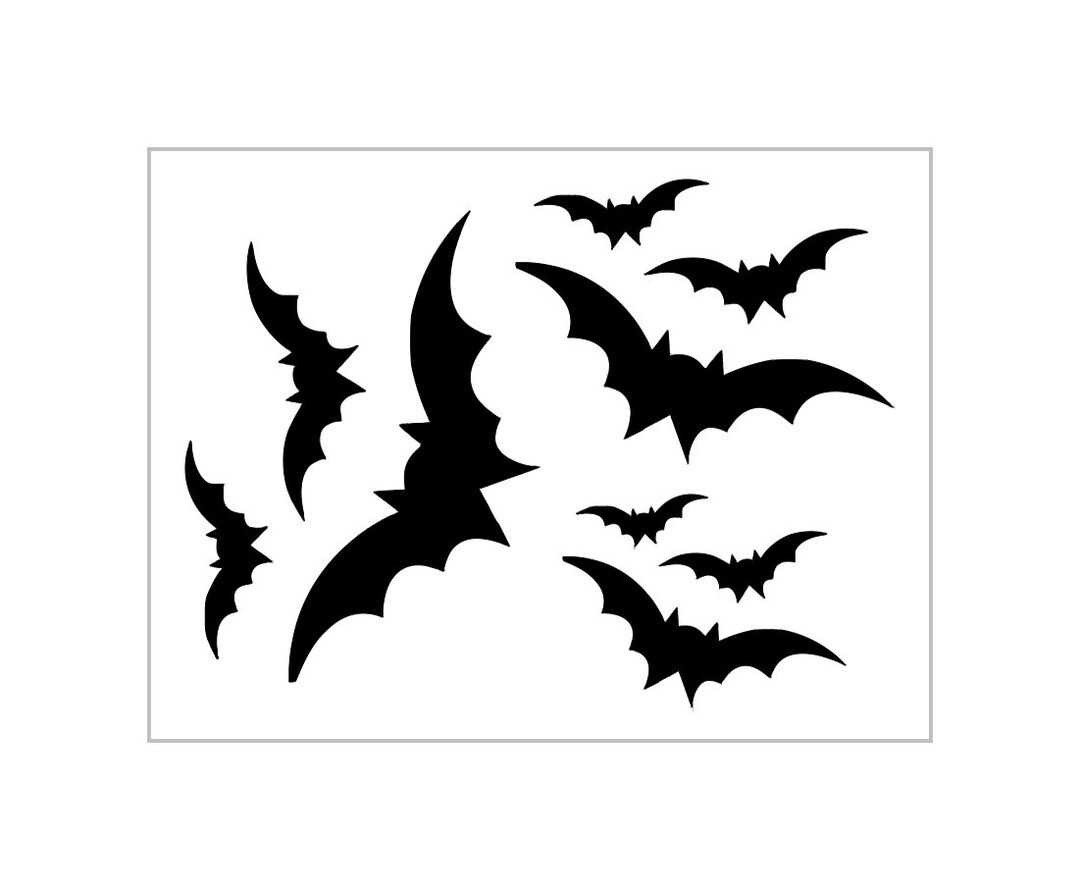 Vampire Bats Stencil 3 Sizes Halloween Silhouette Reusable Sheet S786 ...