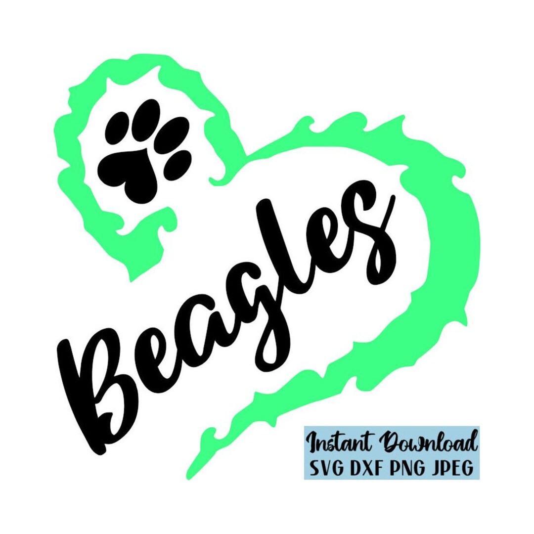 Beagle SVG, Dog Love SVG, Heart SVG, Digital Download, Instant Download ...